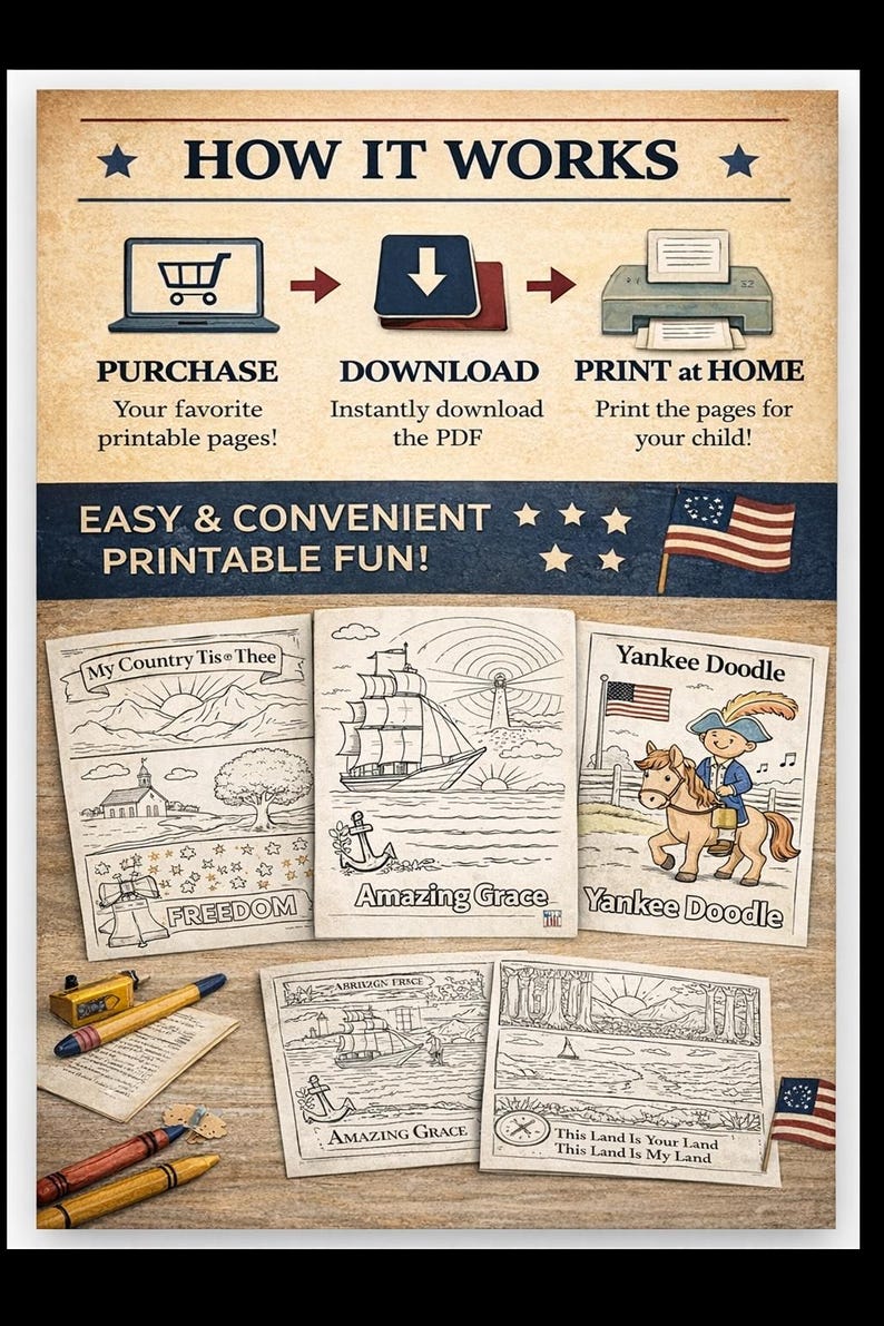 American History Kids Printable | Coloring Pages, Puzzles & Karaoke (K ...