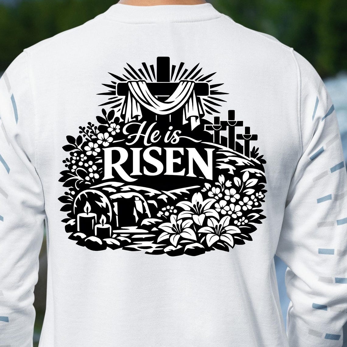 He is Risen PNG & SVG Bundle | Christian Easter Shirt Design ...