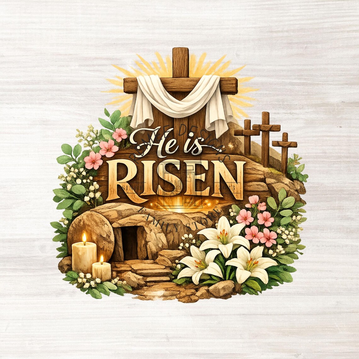 He is Risen PNG & SVG Bundle | Christian Easter Shirt Design ...