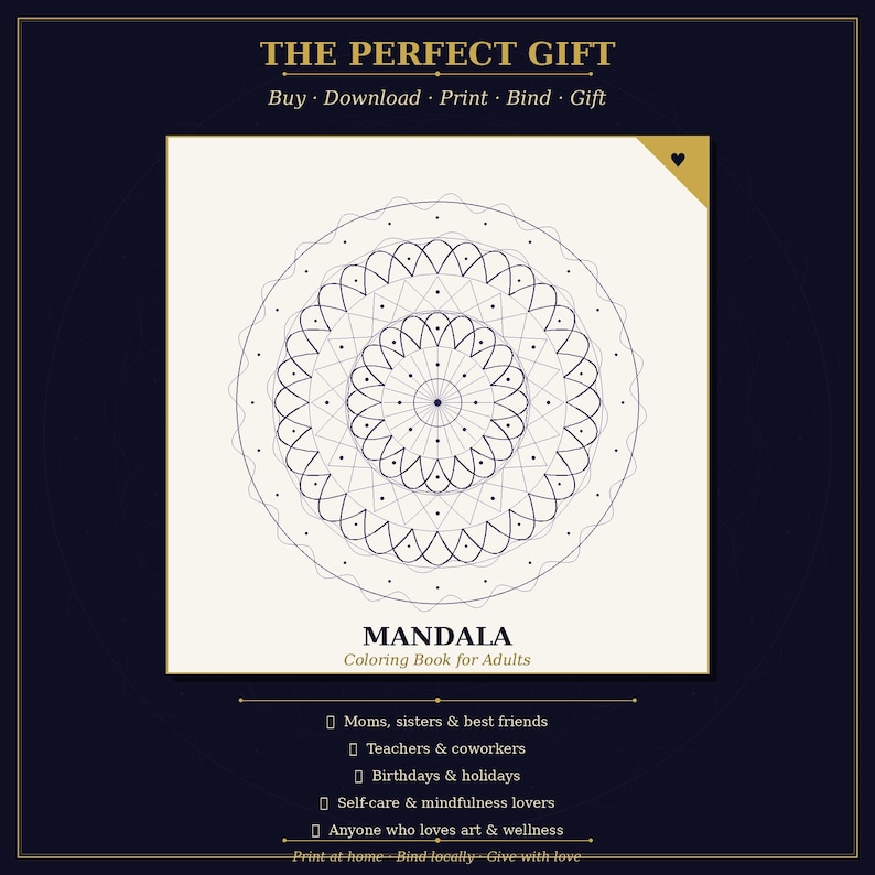 Mandala Coloring Book Adults | 40 Sacred Geometry Designs (digital ...