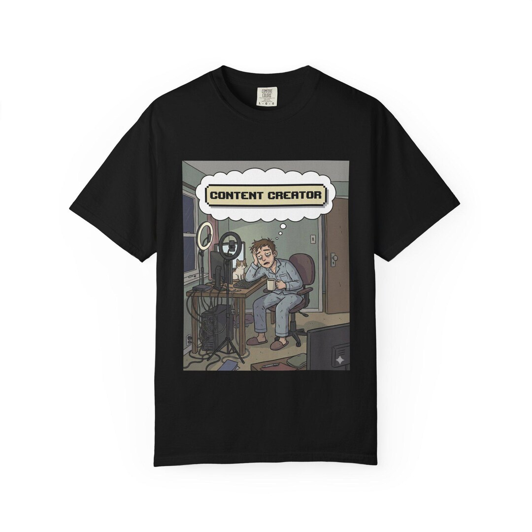 Funny Content Creator Shirt - Relatable Gamer Streamer Tee - Late Night ...