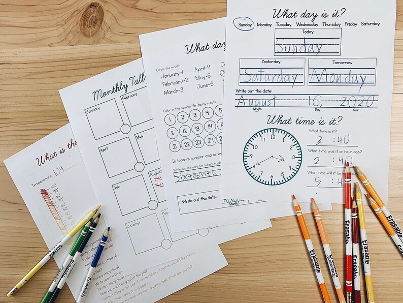Daily Worksheets-digital DOWNLOAD - Etsy