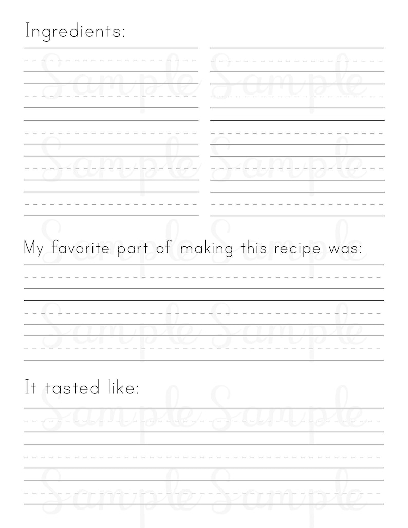 Cooking Journal Printable-digital DOWNLOAD - Etsy