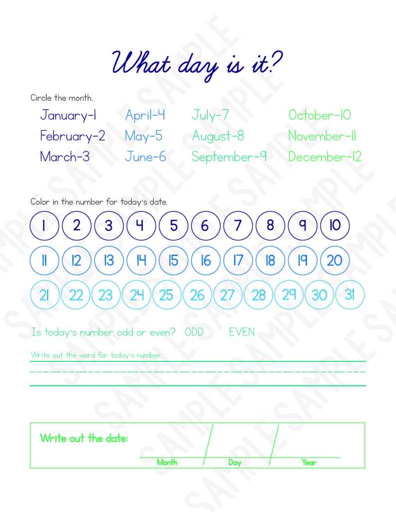 Daily Worksheets-digital DOWNLOAD - Etsy