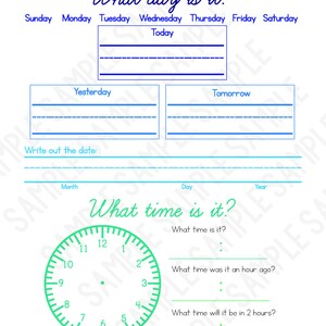 Daily Worksheets-digital DOWNLOAD - Etsy