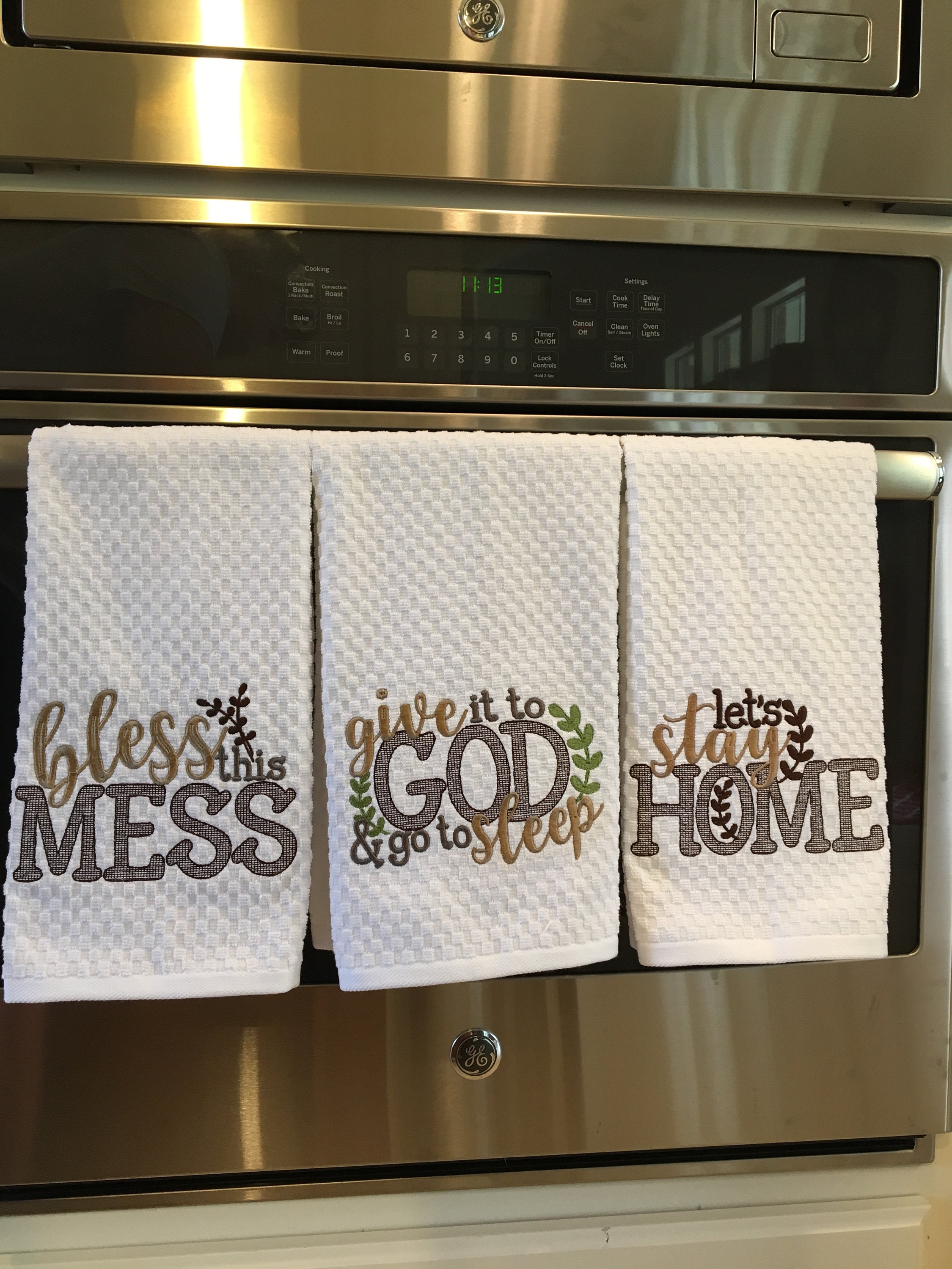 Farmhouse Embroidered Decorative Kitchen Towel Dish Towel Tea | Etsy