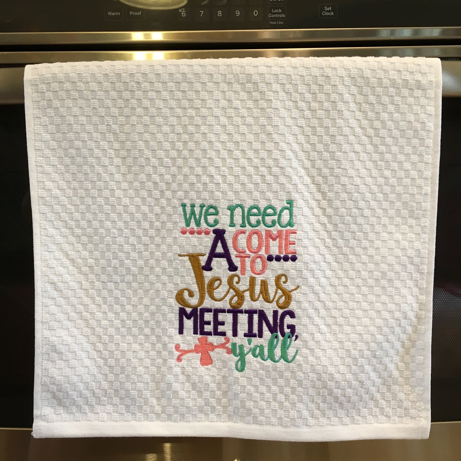 Religious Kitchen Towel Dish Towel Tea Towel Embroidered - Etsy
