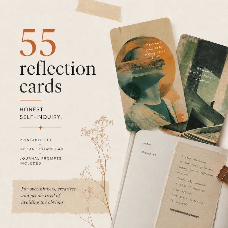 Shadow Work Card Deck | 55 Printable Reflection Cards | Inner Work ...
