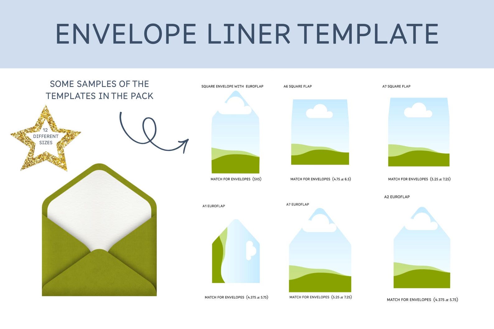Envelope Liner Canva Template | Editable Drag & Drop | Instant Download ...