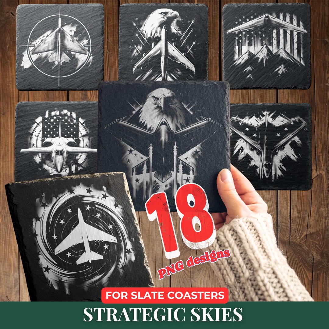 Patriotic Eagle Aircraft Laser Engraving Designs, 3D Illusion, Coaster ...