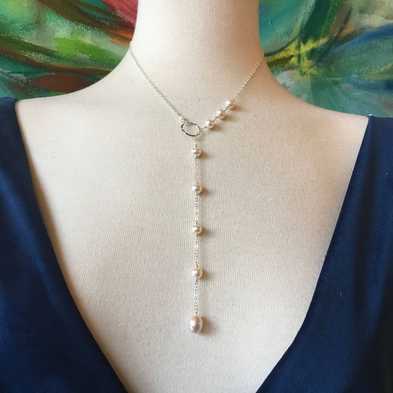 Deep Pink Pearl Necklace - Etsy