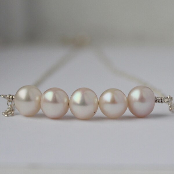 Pearl Necklace 5 Pearls - Etsy