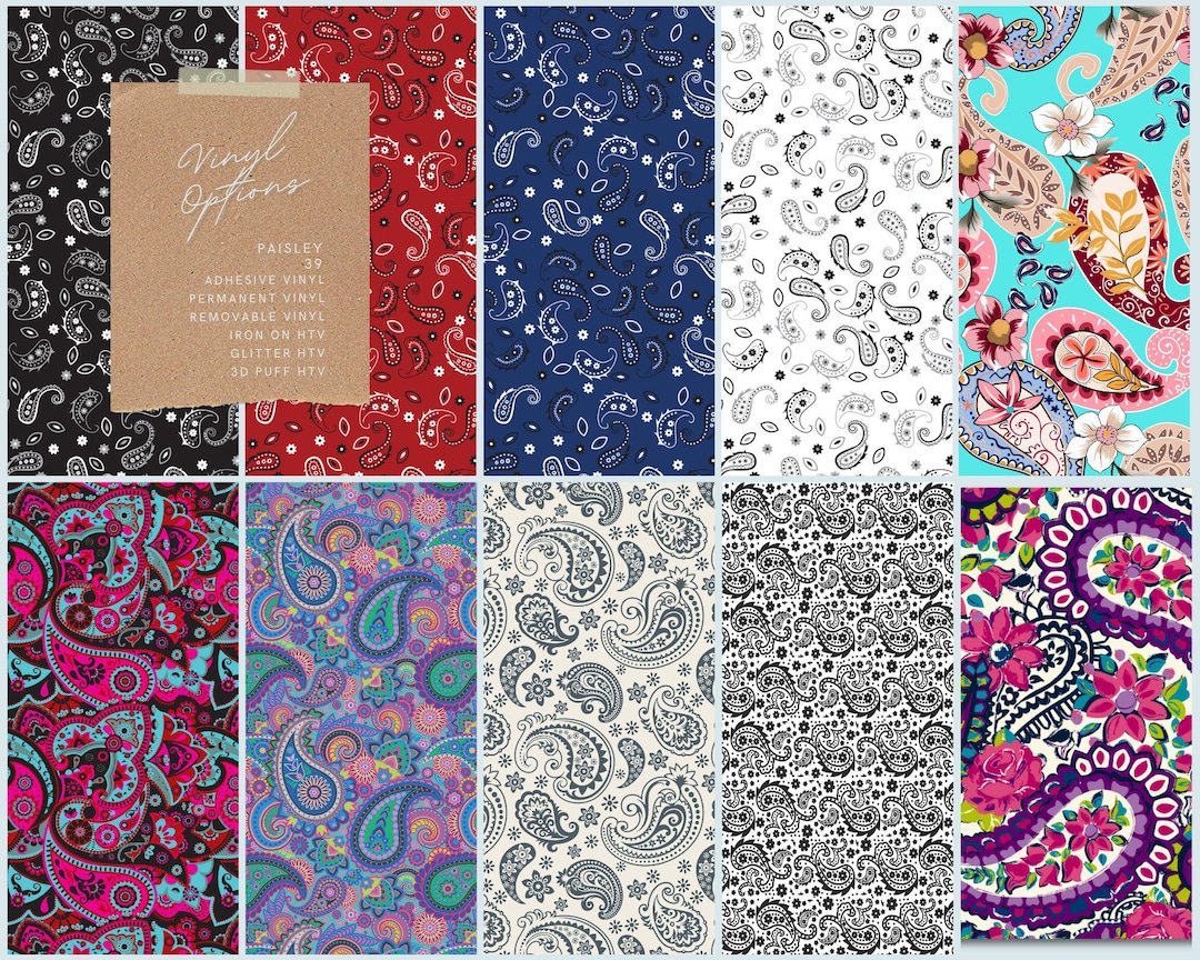 Paisley Premium Vinyl Patterns, Self-adhesive Permanent, Removable ...