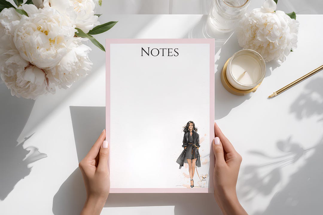 Fashion Girl Walking Chihuahua Design. Personalized 5x7 - 50 Page ...