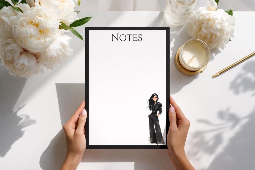 Chic Fashion Girl Notepad 5x7 - 50 Page Stationery - Etsy