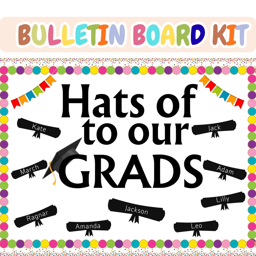 Graduation Bulletin Board Kit, Editable Classroom Decor School ...