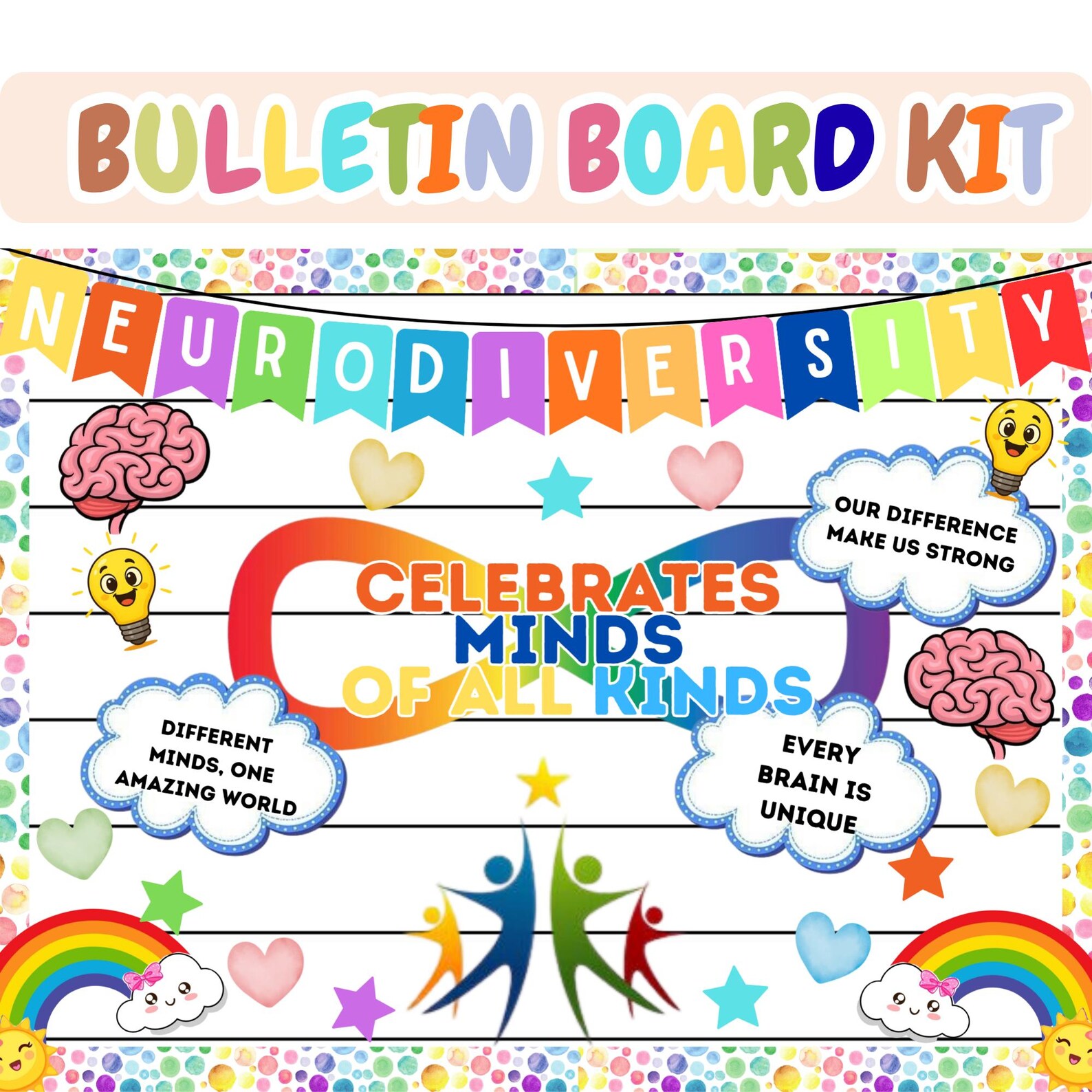 Autism Acceptance Bulletin Board Display Set, Celebrate Minds of All ...