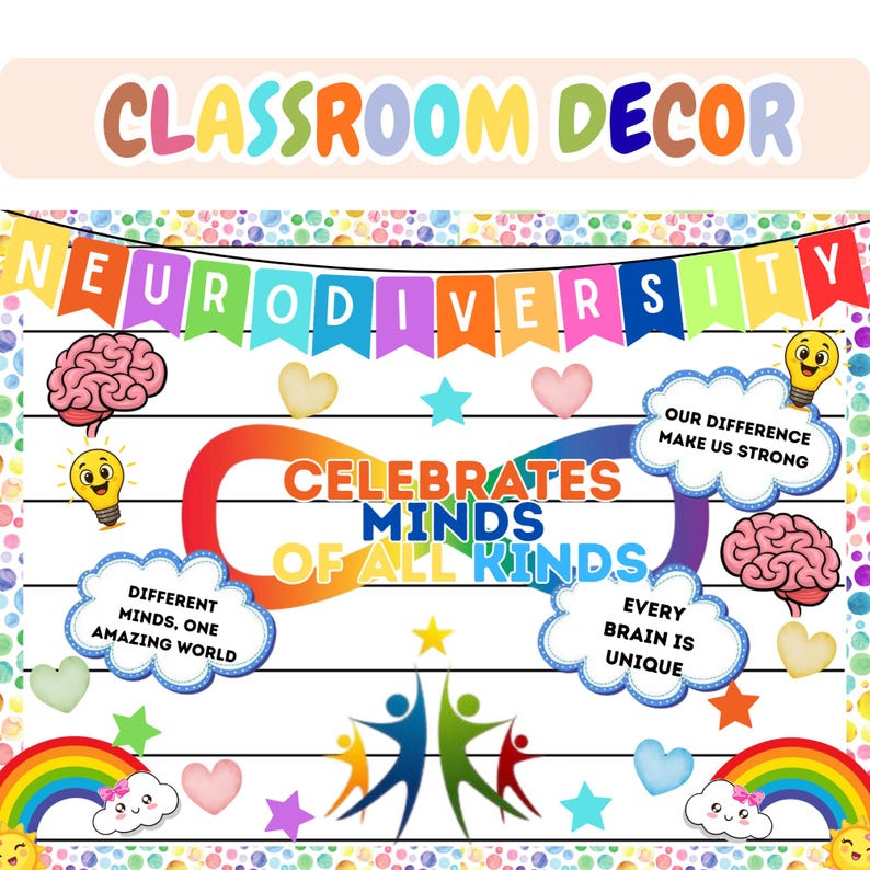 Autism Acceptance Bulletin Board Display Set, Celebrate Minds of All ...