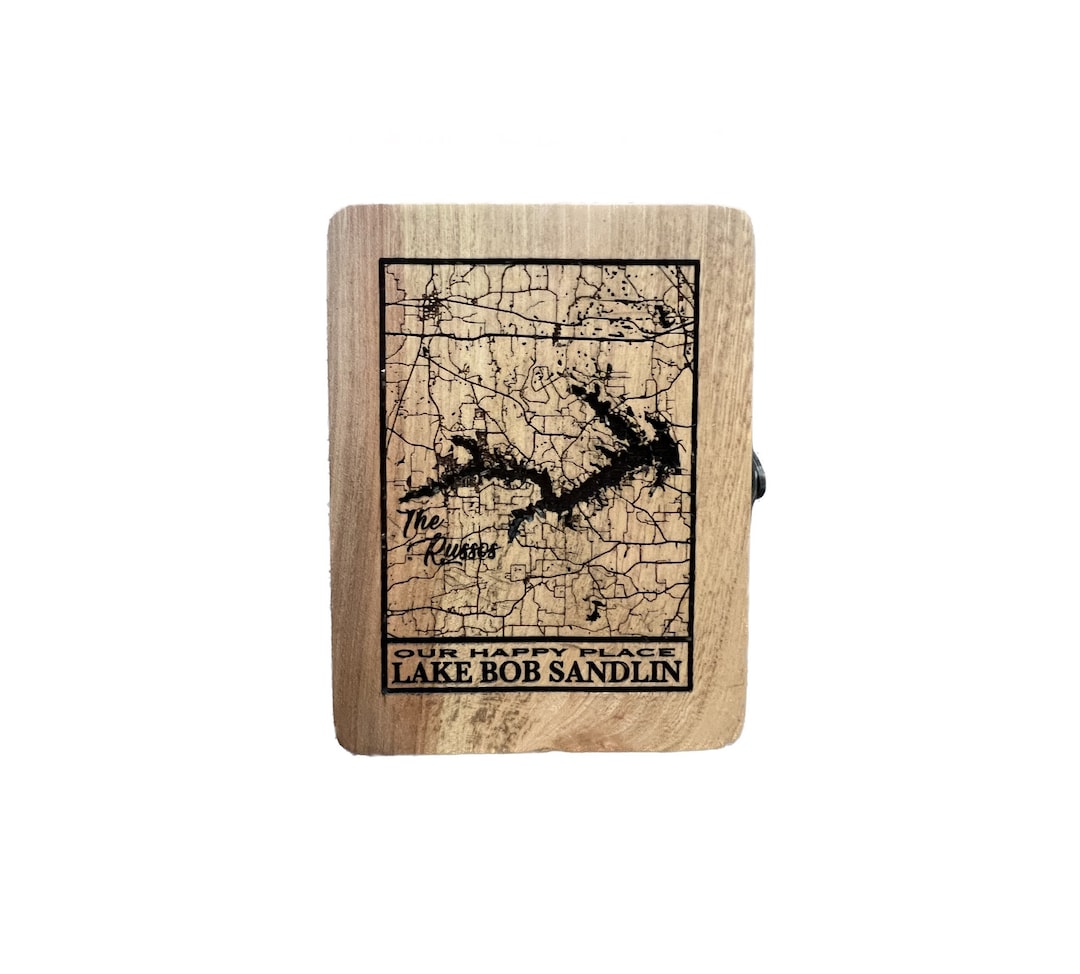 Lake House Lake Map/ Hardwood Playing Card Box - Etsy