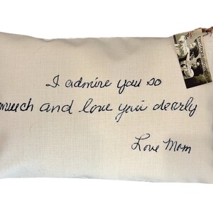 Personalized Pillow in Your Handwriting on Canvas | Decorative Throw ...
