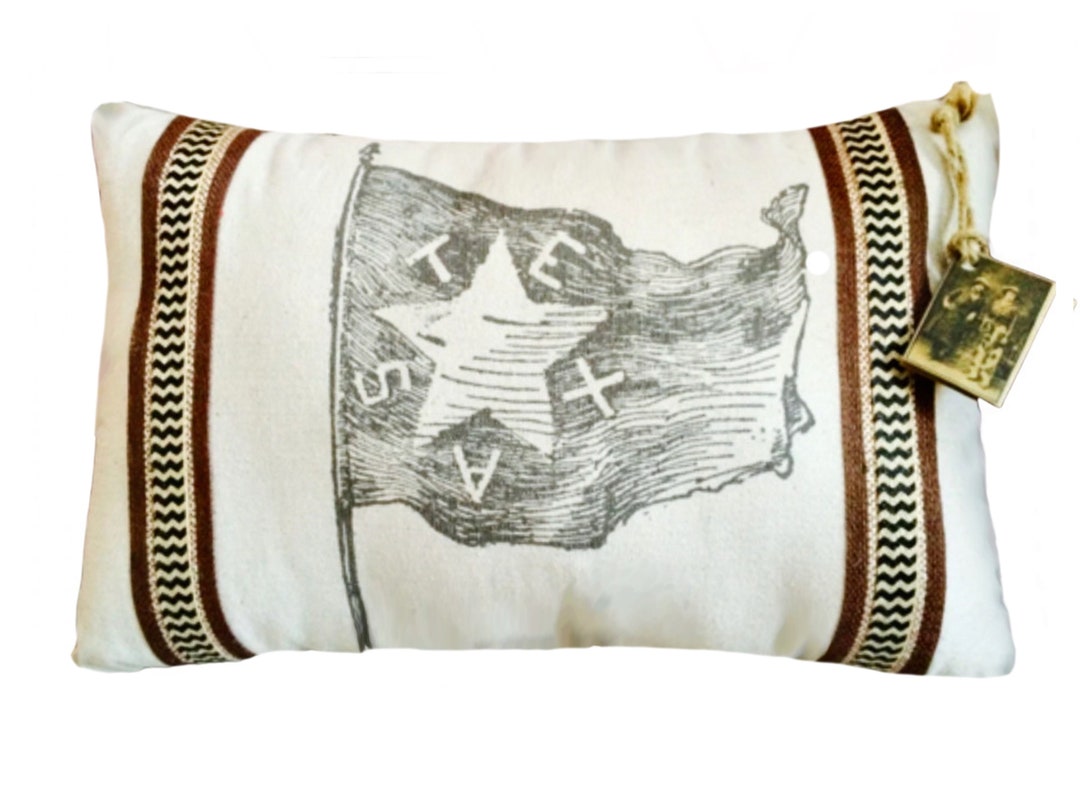Vintage Texas Flag Pillow | Decorative Throw Pillow | Complete With ...