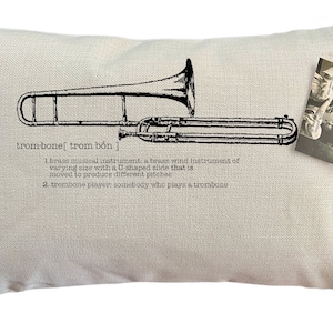 Trombone or Guitar Instrument Pillow | Decorative Throw Pillow ...