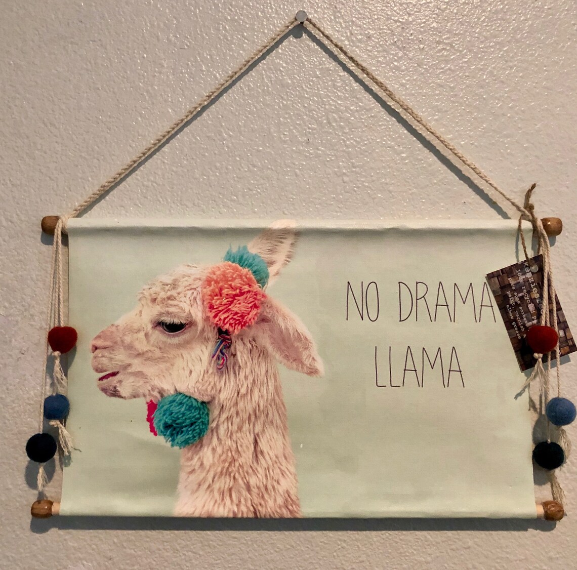 No Drama Llama Canvas Wall Hanging - Etsy