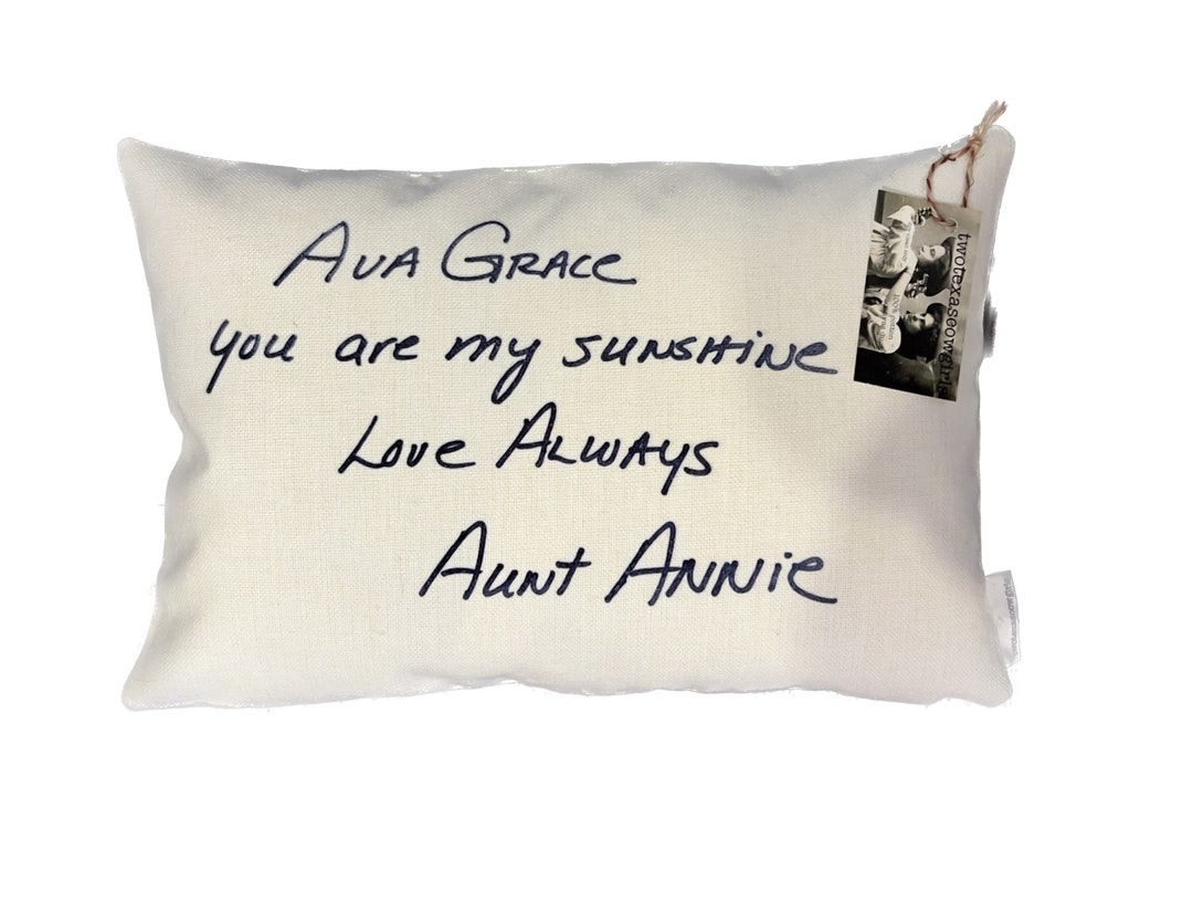 Personalized Pillow in Your Handwriting on Canvas | Decorative Throw ...