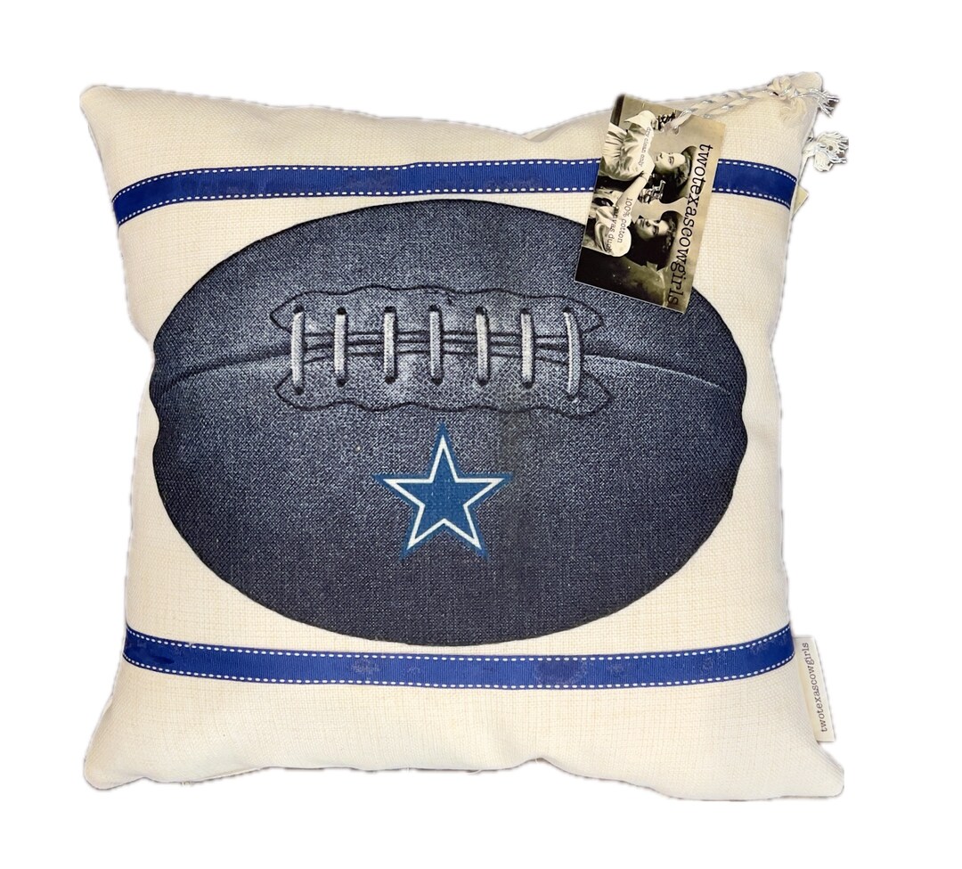 Vintage Football Pillow With Your Team Logo | Decorative Throw Pillow ...