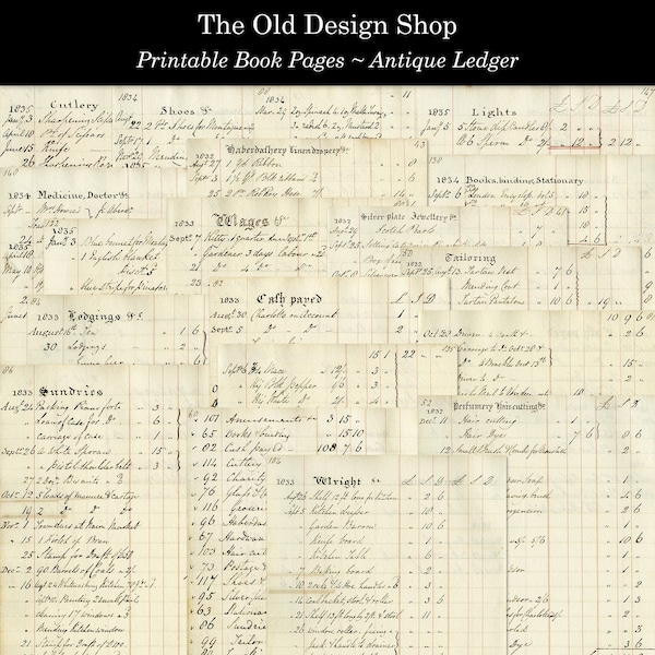 Antique Ledger Paper - Etsy