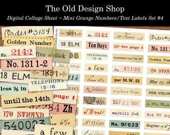 Number Labels Mini Shabby Numbers and Text Label Tags Set 2 Printable ...