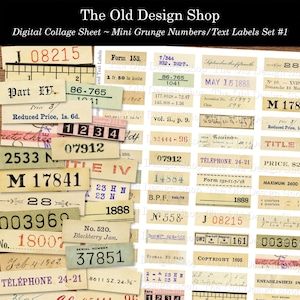 Number Labels Mini Shabby Numbers and Text Label Tags Set 1 Printable ...