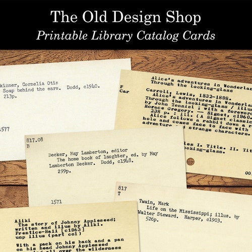 White Library Cards Vintage Style Printable Digital Collage - Etsy