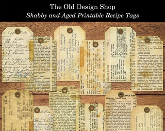 Shabby and Aged Tags Printable Vintage Style Alterations | Etsy