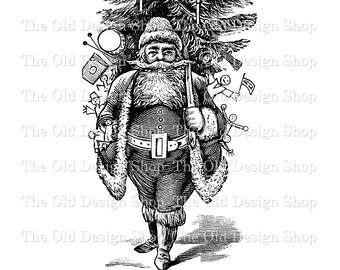 Santa Stamp Clip Art - Etsy