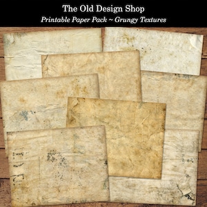 Printable Paper Pack Grungy Textures Distressed Shabby Grunge ...