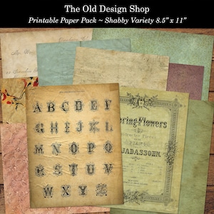 Printable Paper Pack Shabby Variety Background Textures Distressed ...
