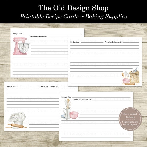 Printable Recipe Cards - Etsy