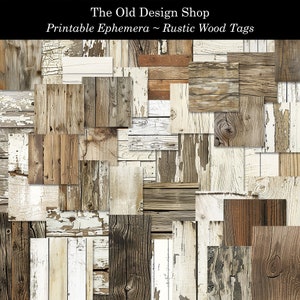 Rustic Wooden Tags Printable Wood Tag Set Junk Journal Supply ...