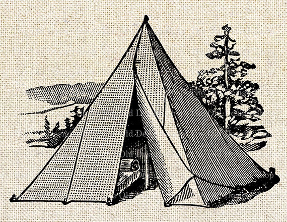 Retro Tent Camping Art