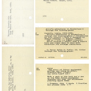 Printable Vintage Library Catalog Cards Digital Collage Sheet JPG ...