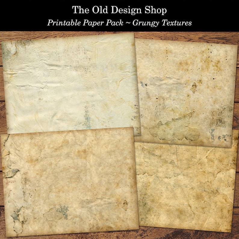 Printable Paper Pack Grungy Textures Distressed Shabby Grunge - Etsy