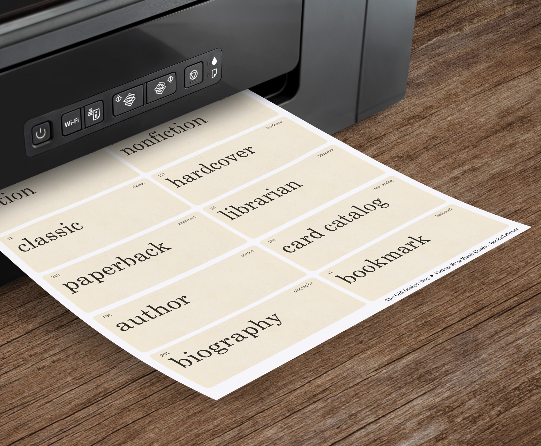 Library Flashcards Printable Junk Journal Ephemera Retro Vintage ...