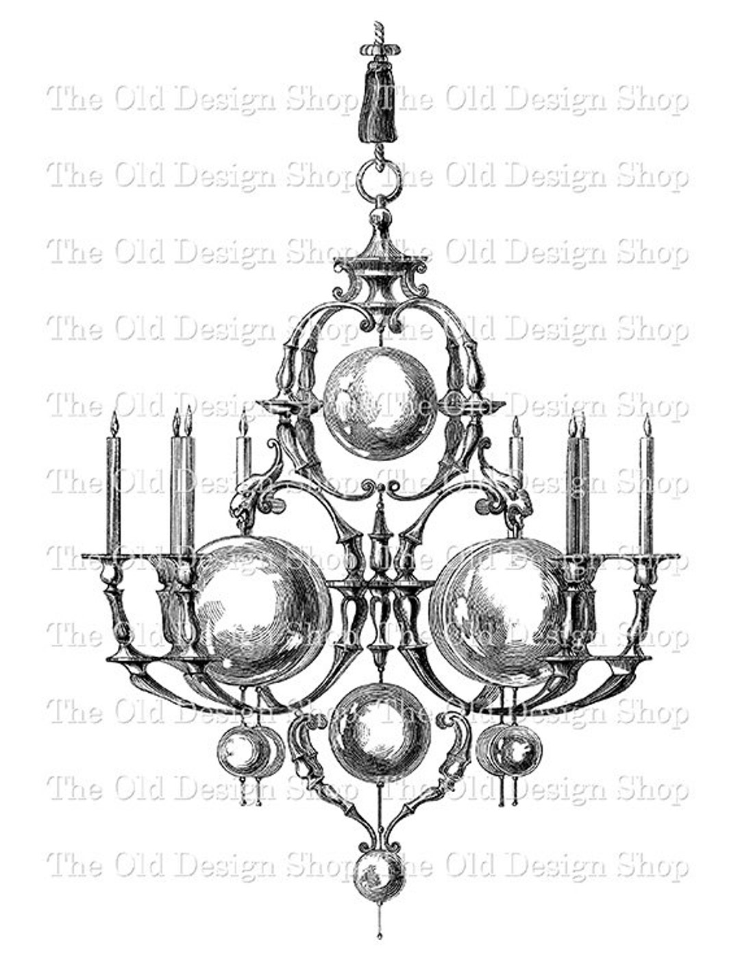 Chandelier Clipart Printable Vintage Candelabra for Cardmaking Junk ...