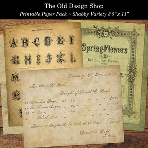 Printable Paper Pack Shabby Variety Background Textures Distressed ...