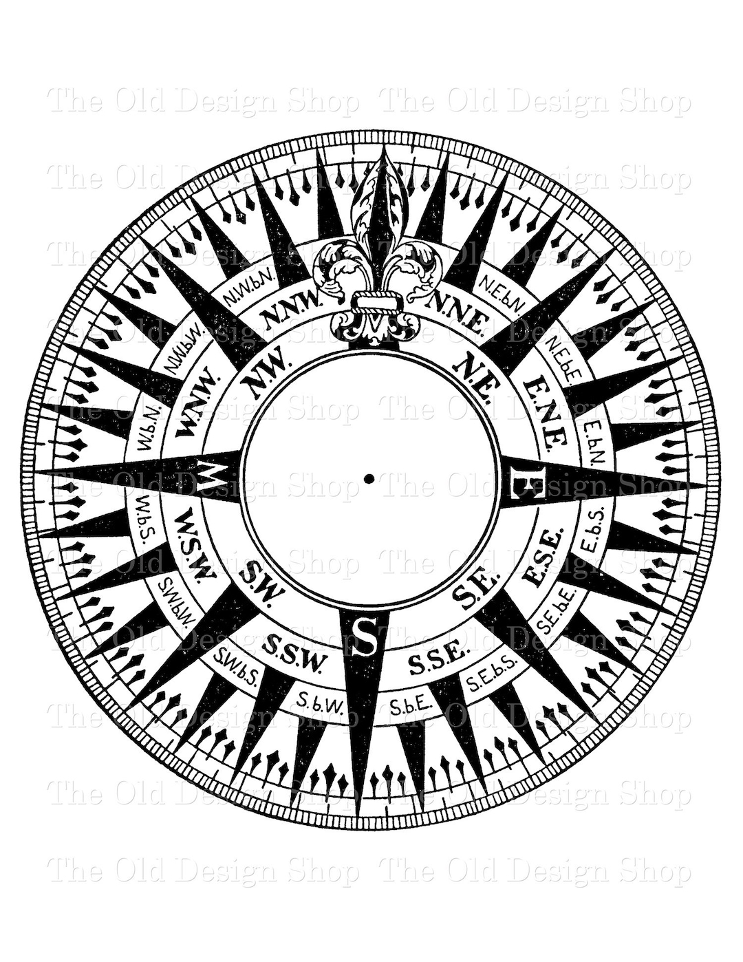 Sailor Mariner Compass Clipart for Cardmaking Junk Journals Ink Saver ...