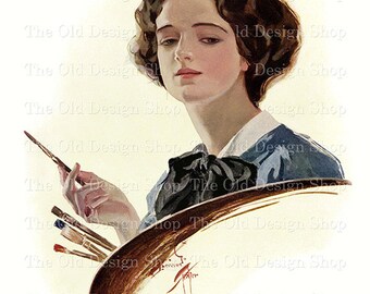 Vintage Harrison Fisher Illustration 8x10 Printable Art / - Etsy