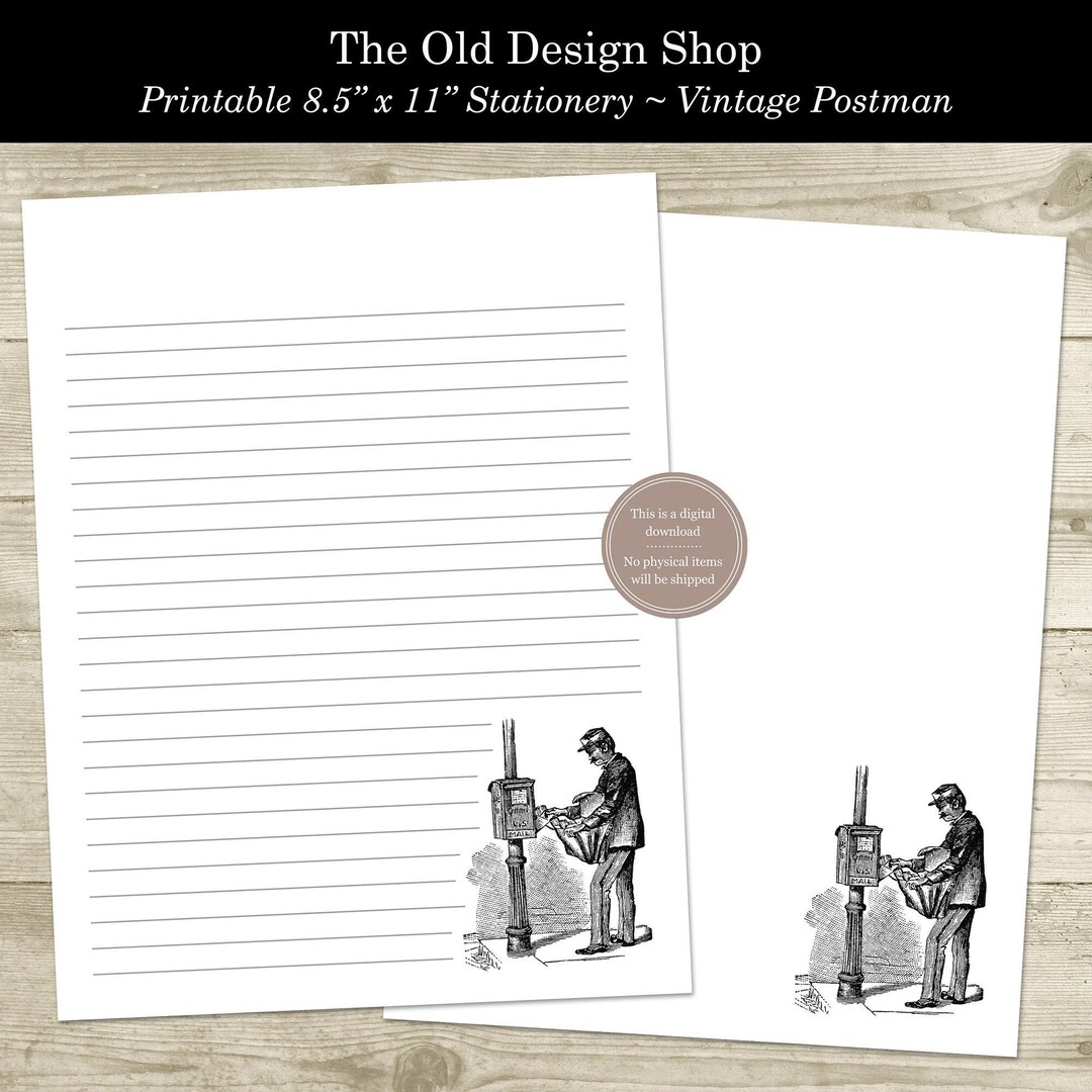 Mailman Stationery Letter Writing Paper Penpal Stationary Printable ...