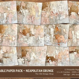 Printable Grunge Junk Journal Signatures Paper Pack Shabby Papers ...