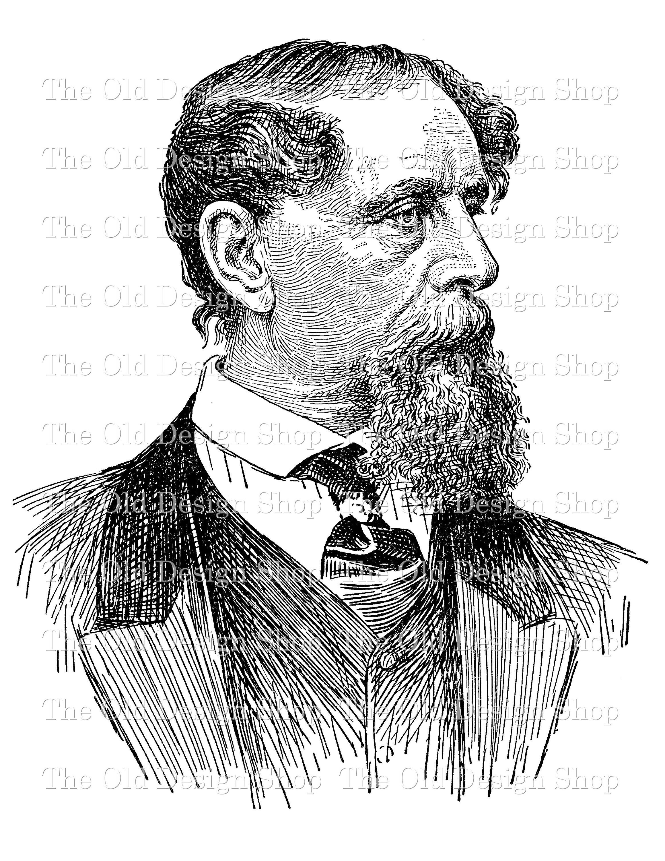 Charles Dickens Clipart for Cardmaking Supply Junk Journals Masculine ...